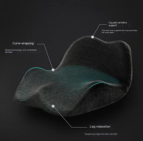 NNAA Office Chair Cushion Ergonomic Chair Pad Memory Foam Seat Cushion Back Cushion Orthopedic Coccyx Spine Mat Relieve Pressure Pad Slow Rebound Chair DeepGrey