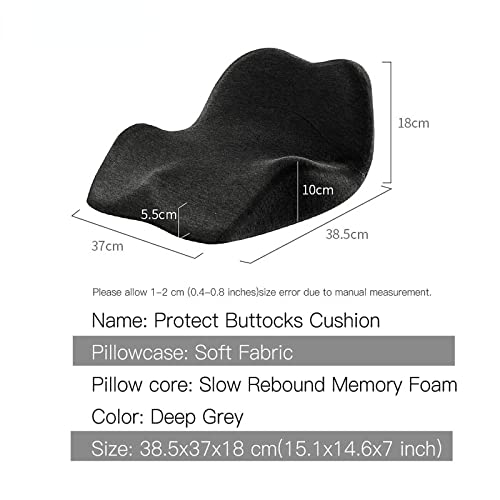 NNAA Office Chair Cushion Ergonomic Chair Pad Memory Foam Seat Cushion Back Cushion Orthopedic Coccyx Spine Mat Relieve Pressure Pad Slow Rebound Chair DeepGrey