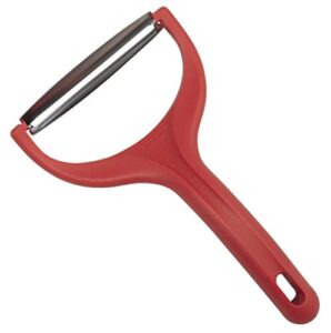 kuhn rikon stainless steel wide food peeler, 6.25", red