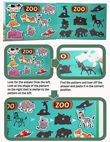 MIKNEKE 4 Pack DIY Quiet Book for Toddlers, Montessori Busy Book for Kids to Develop Learning Skills, Animal Vehicle Number Fruit Preschool Learning Activities Learning & Education Toys