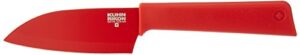 kuhn rikon "colori+" 8.66" bulk santoku knife, red