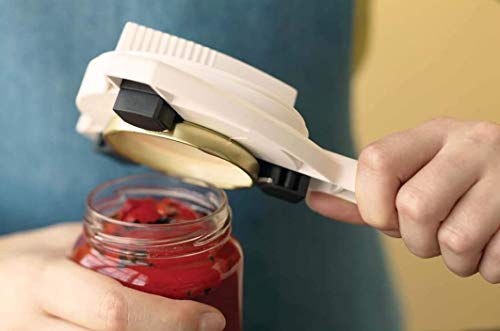 Kuhn Rikon Strain-Free Gripper Opener for Jars and Bottles, 8.75 x 4.25 x 2 inches, Red and Silver