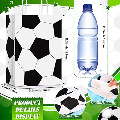 24 Pieces Sports Party Favor Bags Football Party Goodie Bag Sport Party Gift Bags with Handles for Soccer Baseball Basketball Football Sports Birthday Baby Shower Party Supplies Decorations