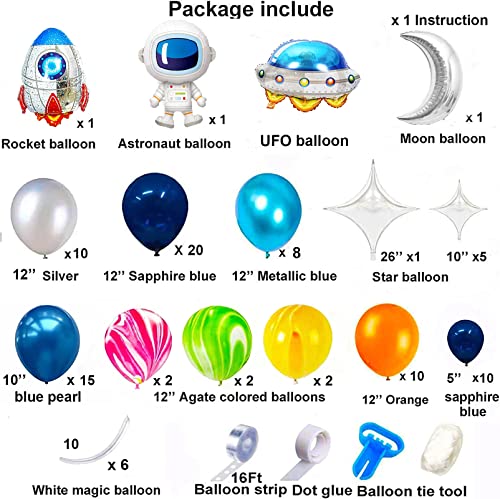 Lyland Outer Space Balloons Garland kit Space Birthday Decorations Party Supplies for Boy Galaxy Space Theme Party Decorations Arch Kit for Kids Birthday Babyshower Universe Rocket Astronaut Set