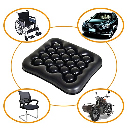 BAUBUY Cojín de Asiento Wheelchairs Accessories Wheelchair Cushion Orthopedic Ergonomic Breathable Fresh Elastic Multifunctional Black for Pressure Relief