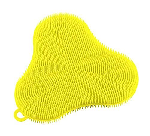 Kuhn Rikon Stay Clean Silicone Clover Scrubber, Standard, Yellow