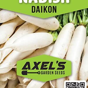 Japanese Daikon Radish Seeds for Planting - 100 Heirloom Non GMO Seeds - Full Planting Instructions to Plant & Grow a Home Vegetable Garden - Great Gardening Gift, 1 Packet