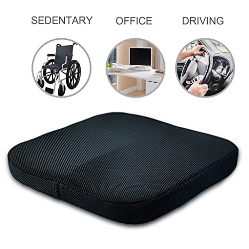 BAUBUY Cojín de Asiento Wheelchair Cushion Square Ergonomic Thick with Non Slip Cover Breathable Fresh Elastic Durable Suitable for Wheelchairs for Pressure Relief (Color : Velvet Fabric)