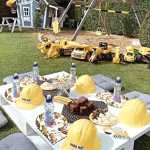 Heboland Construction Birthday Party Supplies Plates and Napkins Set for 25 Guests, Construction Theme Party Decorations for Boys Kids