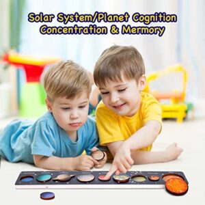 HONGDDY Wooden Puzzles for Toddlers, Space Puzzle for Solar System, Educational Toys for Kids, Preschool Learning Puzzle, Montessori Early Development and Activities