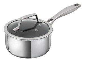 kuhn rikon peak non-stick saucepan with glass lid, 7.05 inch/18 cm