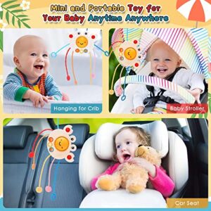 Vrbort Montessori Sensory Toys for Babies, Silicone Pull String for Toddlers 18 Months+, 1-3 Years Old Baby Travel and Teething Toys, Gift for Kids Crab Shape