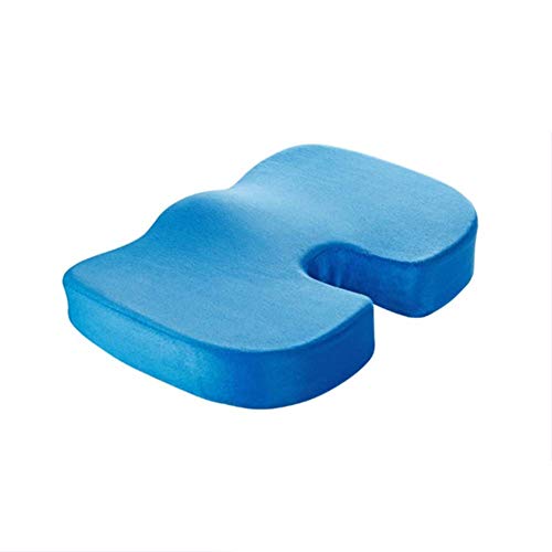 WYKDA Memory Foam Seat Cushion Relieve Back Sciatica Coccyx and Tailbone Pain Coccyx Cushion Non Slip Portable Ergonomic Chair Pad for Car Truck Home Office Wheelchair,RoyalBlue,45357cm