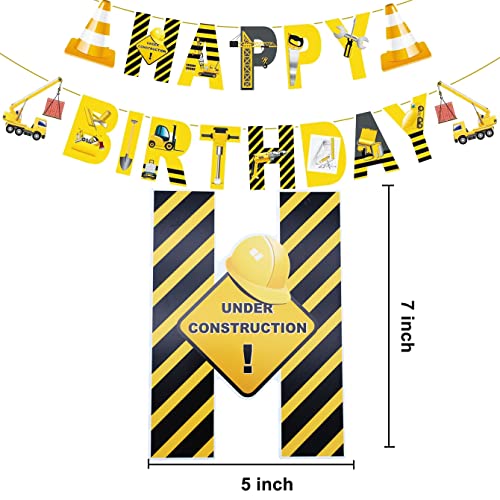 Construction Birthday Party Supplies Set For Boys - 24 Guests – Dump Truck And Tractor Party Decorations, Paper Plates Cups Napkins Straws Balloons Cutlery Toppers Banners Tablecloth