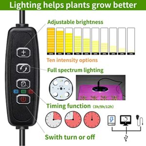 Seed Starter Tray, 5-Pack Seed Starter Tray with Grow Light, Seedling Starter Trays, Seed Starting Trays, Seed Starter Kit, Plant Starter Kit, Timer, Humidity Dome, Dimmable. (Green)