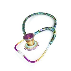 MDF Mermaid Kaleidoscope ProCardial Cardiology Stethoscope, Limited Edition Mprints, Lightweight Titanium, Adult, Dual Head, Mermaid Tube, Kaleidoscope Chestpiece-Headset, MDF797TMMKL