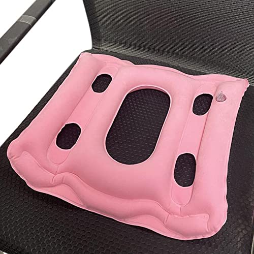 BAUBUY Cojín de Asiento Wheelchair Comfort Seat Cushion Square Ergonomic Sitting Pillows Portable Breathable Design Non Slip Waterproof for Pressure Relief (Color : Pink)