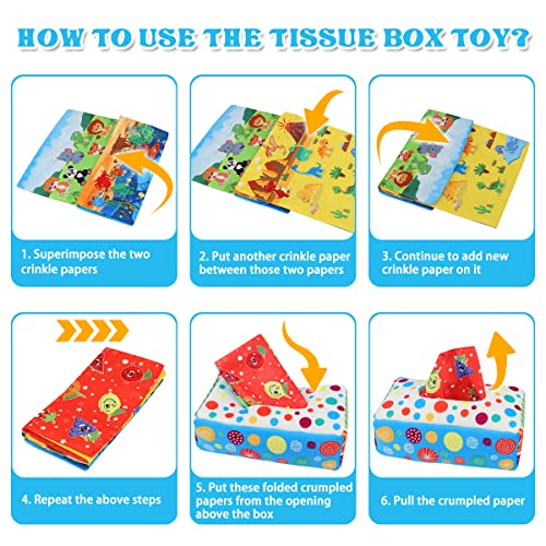 Aiduy Baby Toys 6 to 12 Months - Montessori Toys for Babies 6-12 Months - Infant Newborn Toddlers Sensory Toys Baby Magic Tissue Box for 1 Year Old Boys Girls Kids Early Learning Toys Baby Gifts