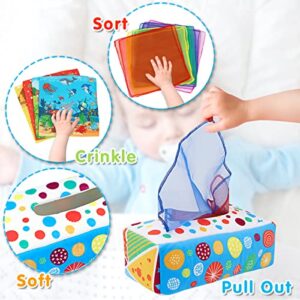 Aiduy Baby Toys 6 to 12 Months - Montessori Toys for Babies 6-12 Months - Infant Newborn Toddlers Sensory Toys Baby Magic Tissue Box for 1 Year Old Boys Girls Kids Early Learning Toys Baby Gifts