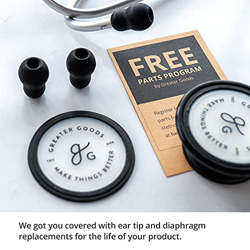 Greater Goods Premium Dual-Head Stethoscope, Gift for Nurses, Doctors and Medical Students | Celebrate Nurse's Week with Our Premium Stethoscope (Black)