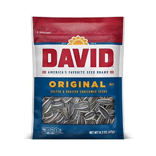 DAVID Roasted and Salted Original Sunflower Seeds, Keto Friendly, 14.5 oz