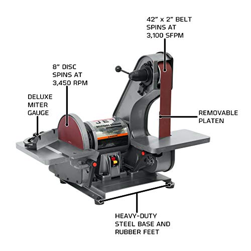 JET J-41002, 2" x 42" Belt and 8" Disc Sander, 1Ph 115V (577004)