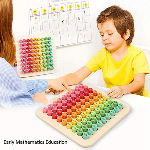 Wooden Montessori Multiplication Board Montessori Preschool Learning Toys Math Keyboard Development and Education Toys Suitable for Children Over 5 Years Old