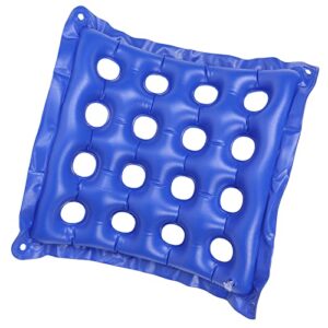 Inflatable Seat Cushion, PVC 16 Holes Inflatable Chair Cushion Anti Decubitus Ergonomic Chair Cushion Coccyx Sciatica Chair Pad Ideal for Long Sitting with Pump Blue