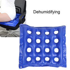 Inflatable Seat Cushion, PVC 16 Holes Inflatable Chair Cushion Anti Decubitus Ergonomic Chair Cushion Coccyx Sciatica Chair Pad Ideal for Long Sitting with Pump Blue