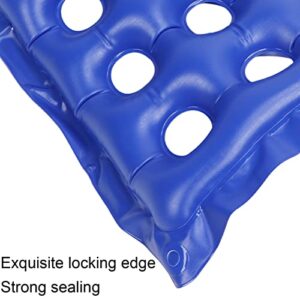 Inflatable Seat Cushion, PVC 16 Holes Inflatable Chair Cushion Anti Decubitus Ergonomic Chair Cushion Coccyx Sciatica Chair Pad Ideal for Long Sitting with Pump Blue