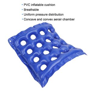 Inflatable Seat Cushion, PVC 16 Holes Inflatable Chair Cushion Anti Decubitus Ergonomic Chair Cushion Coccyx Sciatica Chair Pad Ideal for Long Sitting with Pump Blue