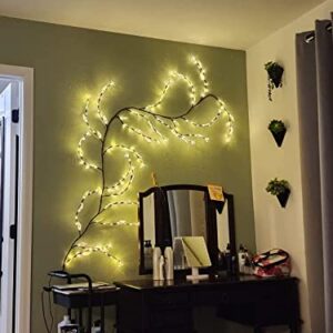 Bedroom Vine Lights with Remote Control - Christmas Decoration 9FT 160 LEDs Flexible Willow Vine Lights for Bedroom Home Wall Window Living Room Corner Corridor Decor (1 PCS)