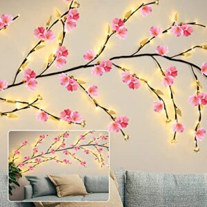 Bedroom Vine Lights with Remote Control - Christmas Decoration 9FT 160 LEDs Flexible Willow Vine Lights for Bedroom Home Wall Window Living Room Corner Corridor Decor (1 PCS)