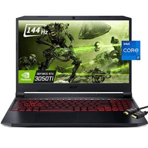 acer nitro 5 15.6“ 144hz gaming laptop, 11th intel 8-core i7-11800h(beat ryzen 7 5800h), nvidia geforce rtx 3050 ti 4gb gddr6, backlit kb, windows 11 home(16gb|512gb ssd+1tb hdd)