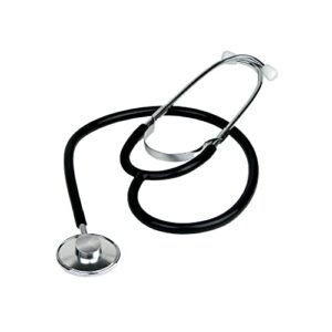 dixie ems single head lightweight stethoscope, latex free, for doctors, nurses, students, medical and home use - black