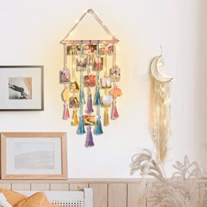 HOMECOR Gifts for Teenage Girls, Hanging Photo Display & Moon Dream Catchers, Christmas Teen Girls Gifts Ideas Ages 10 11 12 13 14 Years Old, Macrame Wall Decor Boho Bedroom Dorm Aesthetic Room Decor