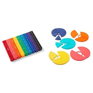 hand2mind rainbow fraction tower cubes, montessori math materials, fraction manipulatives & plastic connecting fraction circles, fraction manipulatives, unit fraction, rainbow circle