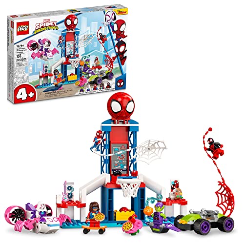 LEGO Marvel Spider-Man Webquarters Hangout, 10784Spidey and His Amazing Friends Series, Toys for Kids, Boys and Girls Age 4 Plus with Miles Morales & Green Goblin