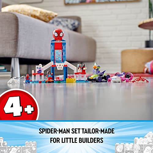 LEGO Marvel Spider-Man Webquarters Hangout, 10784Spidey and His Amazing Friends Series, Toys for Kids, Boys and Girls Age 4 Plus with Miles Morales & Green Goblin