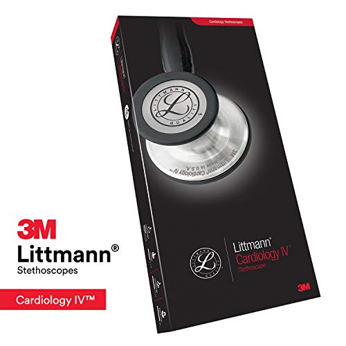 3M Littmann Stethoscope, Cardiology IV, Black Tube, Stainless Steel Chestpiece, 27 Inch, 6152