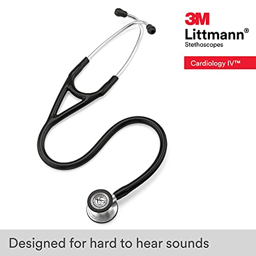 3M Littmann Stethoscope, Cardiology IV, Black Tube, Stainless Steel Chestpiece, 27 Inch, 6152