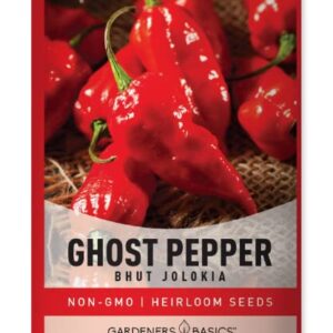 Ghost Pepper Seeds for Planting Spicy Hot - Heirloom Non-GMO Hot Pepper Seeds for Home Garden Vegetables Makes a Great Plant Gift for Gardening by Gardeners Basics