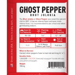 Ghost Pepper Seeds for Planting Spicy Hot - Heirloom Non-GMO Hot Pepper Seeds for Home Garden Vegetables Makes a Great Plant Gift for Gardening by Gardeners Basics