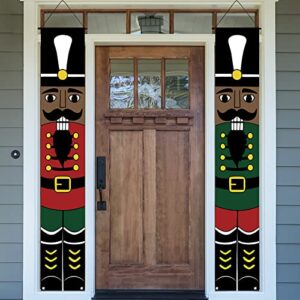 Black Nutcracker Christmas Decorations African American Nutcracker Porch Banner Outdoor Christmas Nutcracker Decorations and Supplies for Home Party