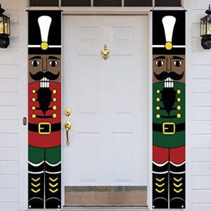 Black Nutcracker Christmas Decorations African American Nutcracker Porch Banner Outdoor Christmas Nutcracker Decorations and Supplies for Home Party