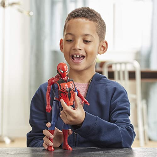 Spider-Man Marvel Titan Hero Series Blast Gear Action Figure Toy with Blaster, 2 Projectiles and 3 Armor Accessories, for Kids Ages 4 and Up