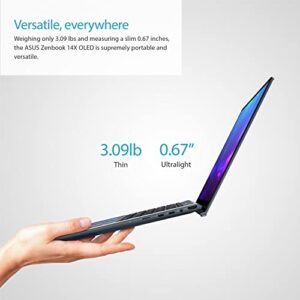 ASUS ZenBook 14X OLED UX5400 14" QHD+ Touchscreen (Intel 12-Core i7-1260P, 16GB RAM, 2TB SSD, RTX 2050) Business Laptop, Innovative ScreenPad, Backlit, FP, Thunderbolt 4, IST HDMI, Win 11 Pro - 2023