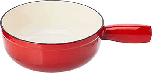 Kuhn Rikon Induction Cast Iron Fondue Pot, 7.87", Red