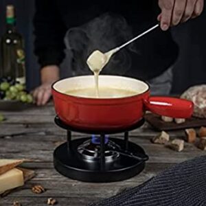 Kuhn Rikon Induction Cast Iron Fondue Pot, 7.87", Red