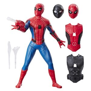 spider-man: far from home deluxe 13-inch-scale web gear action figure with sound fx, suit upgrades, and web blaster accessory